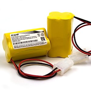 elxjar (2-Pack) 4.8V 800mAh Ni-CD AA Battery Pack Replacement for Energizer N20AE015A CUSTOM-222 NIC0905 OSA146 Prescolite EDCNRB Exit Sign Emergency Light