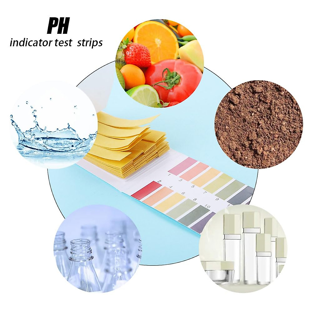 1 Pack/80 Strips pH Test Strips,Universal Litmus Indicator,pH 1-14 Indicator Paper,1-14 pH Testing Paper for Soap,Soil,Water,Fish Tank