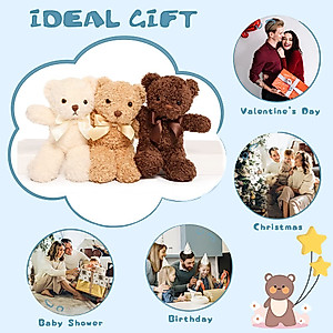 Tezituor Bulk Teddy Bears Stuffed Animal, Teddy Bears Bulk Stuffed Bear, Soft Teddy Bear Centerpiece Baby Shower, 7 Colors, 7 Packs, 10in