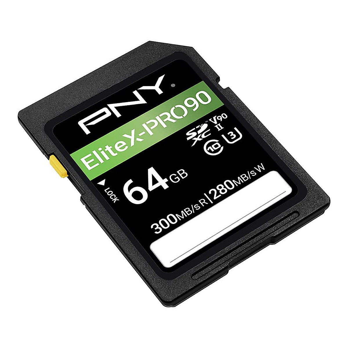 PNY 64GB EliteX-PRO90 UHS-II SDXC Memory Card – R300MB/s W280MB/s, U3, V90, 8K UHD, Full HD, UHS-II for Professional Photographers & Content Creators, DSLR, Mirrorless Cameras, Advanced Video Cameras