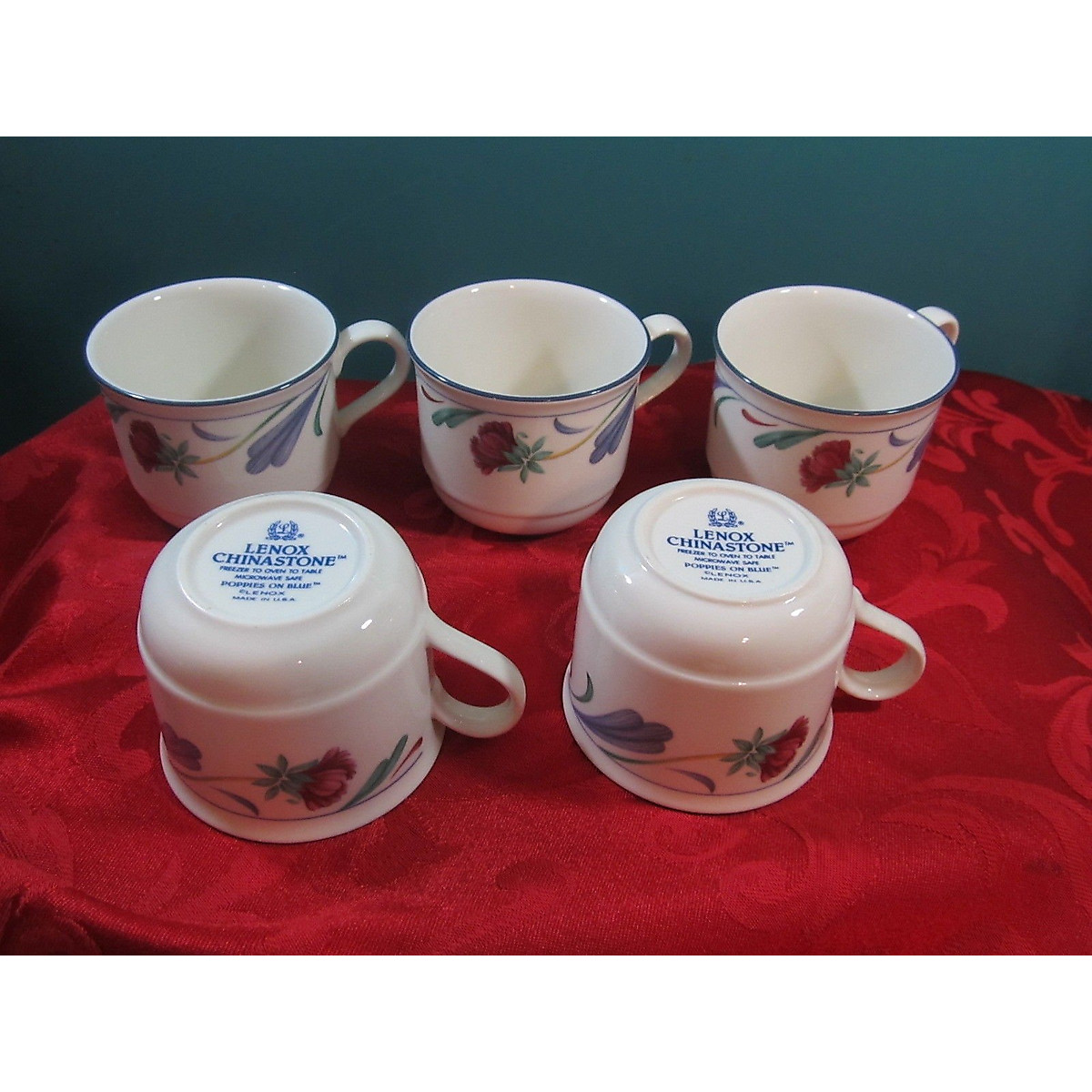 Lenox Chinastone Poppies on Blue coffee/tea cup