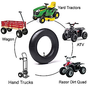 2 Pack 3.00/3.50-8 Replacement Inner Tubes with TR4 Valve Stem for pneumatic wheelbarrow wheel,cart wheel, garden cart, wagons - Made From Heavy Duty, Thick Premium Rubber