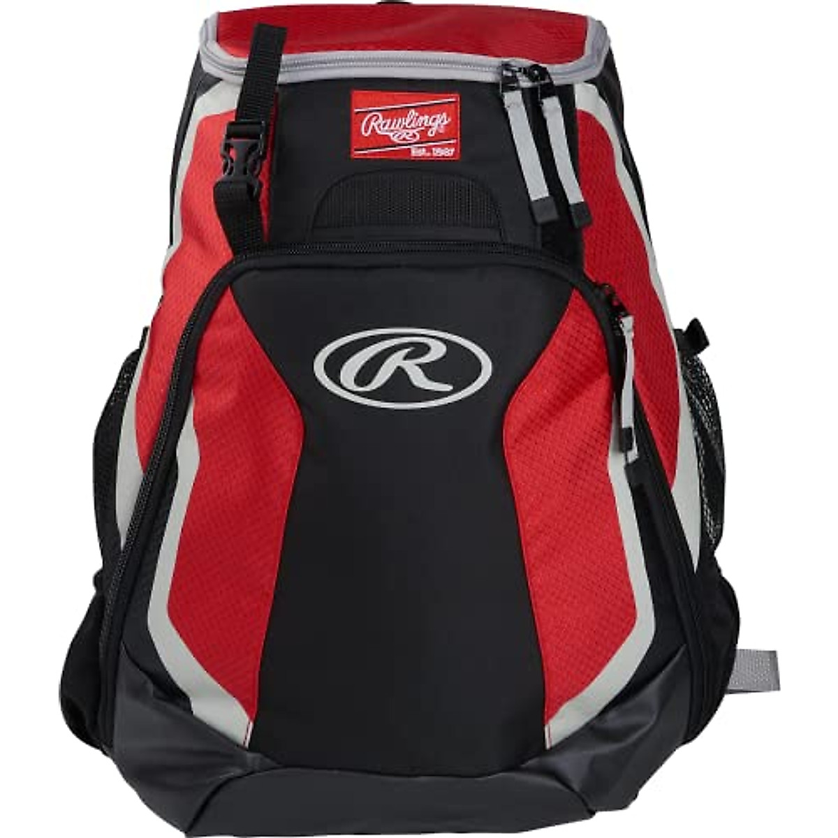 Rawlings R500 Series Baseball/Softball Backpack, Scarlet, 17.5˝ H x 15.5˝ W x 8.5˝ D