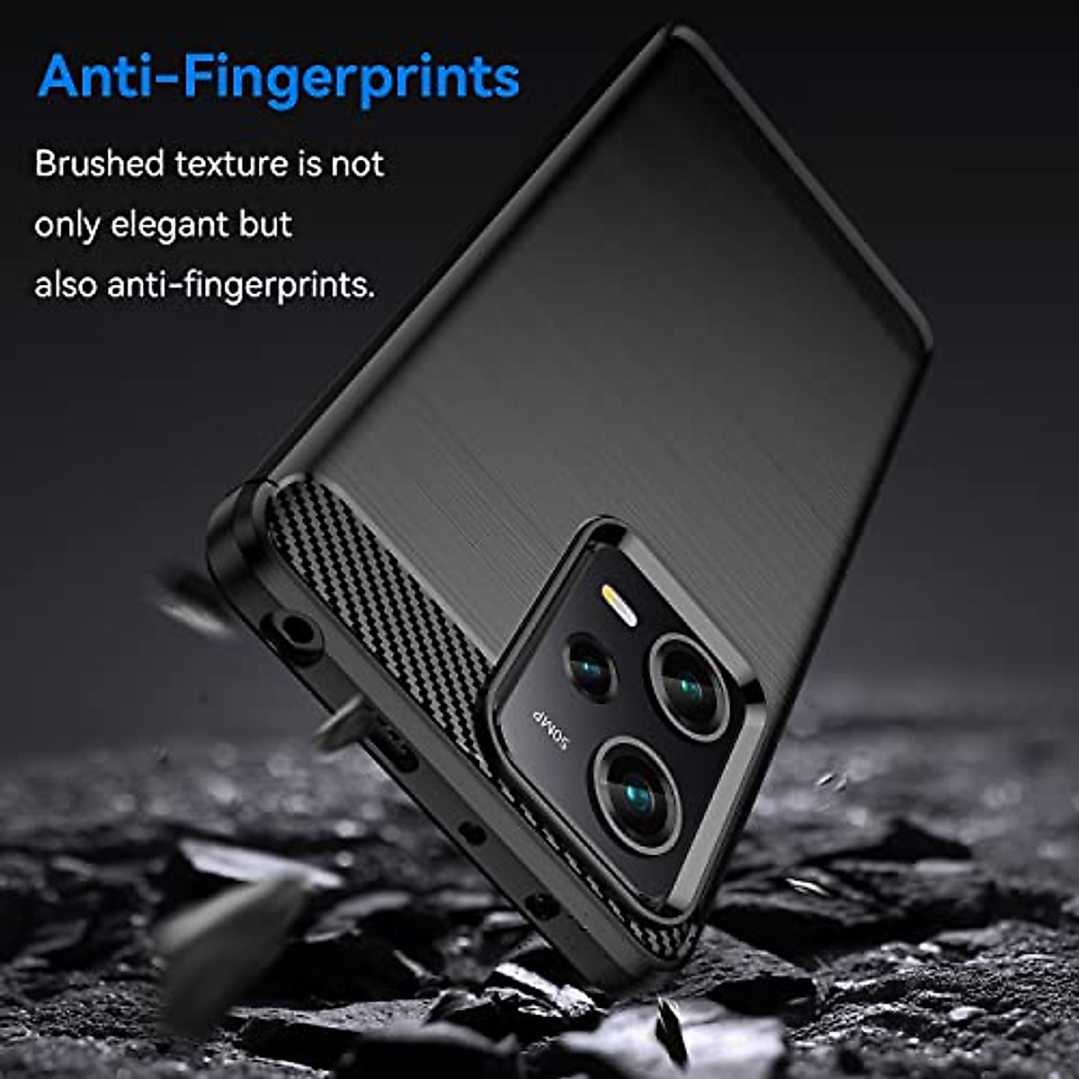 Case For Redmi Note 12 Pro,Xiaomi Poco X5 Pro Case,TPU Carbon fiber Soft Silicone Bumpers Protective Cover Anti-Scratch Shockproof Phone Case For Redmi Note 12 Pro 5G/Xiaomi Poco X5 Pro (Lasi Black)