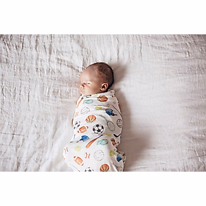 Large Premium Knit Baby Swaddle Receiving Blanket "Varsity" by Copper Pearl