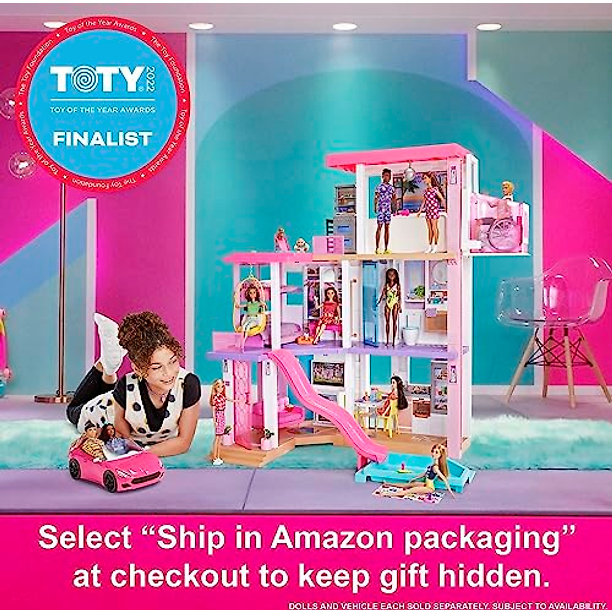 Barbie DreamHouse, Doll House Playset with 75+ Furniture & Accessories, 10 Play Areas, Lights & Sounds, Wheelchair-Accessible Elevator