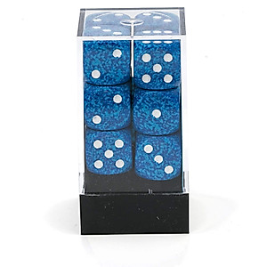 Chessex DND Dice Set D&D Dice-16mm Speckled Water Plastic Polyhedral Dice Set-Dungeons and Dragons Dice Includes 12 Dice – D6, (CHX25706)