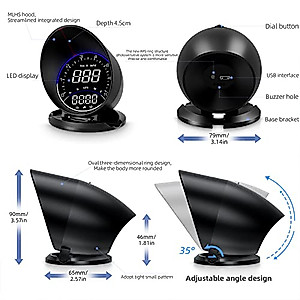 ACECAR Digital GPS Speedometer, Car Universal HUD Head Up Display with GPS Speed MPH, Driving Direction Compass, Altitude, Driving Distance, Overspeed Alarm HD Display, for All Vehicle (G6)