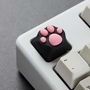 SYA ZOMOPLUS Cute Cat Paw Keycap,Squishy Cat Toes Custom Keycap-1pc Keycap for Mechanical Keyboard,Suitable for Cherry MXGateron Switches-ESC Key Keycap (Black Pink)