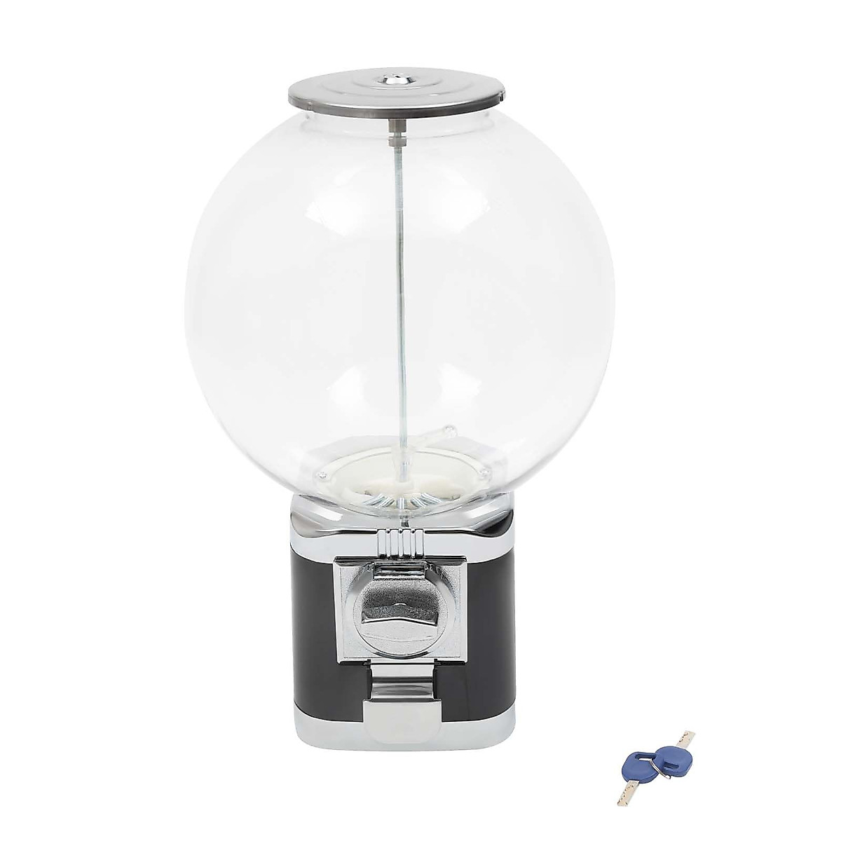 BANLICALI Vending Machine, Modern Freestanding Mini Candy Vending Machine with Keys, Big Bubble Gumball Bank for 1.26" Ball, Gumball Dispenser Machine for Business Black Coin Capacity 800-1000