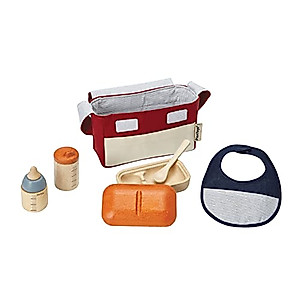 PlanToys Baby Doll Feeding Playset (3499) | Sustainably Made from Rubberwood and Non-Toxic Paints and Dyes