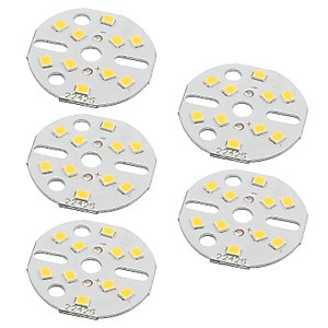 Othmro 5Pcs 1.22in Dia LED Chip Bulb Super Bright High Power 15-17V 3000K 2835 Aluminum LED Bulb Surface Mounted Device Light Beads Floodlight for Camper Light Bulb Home Reading Light Marine Lamps