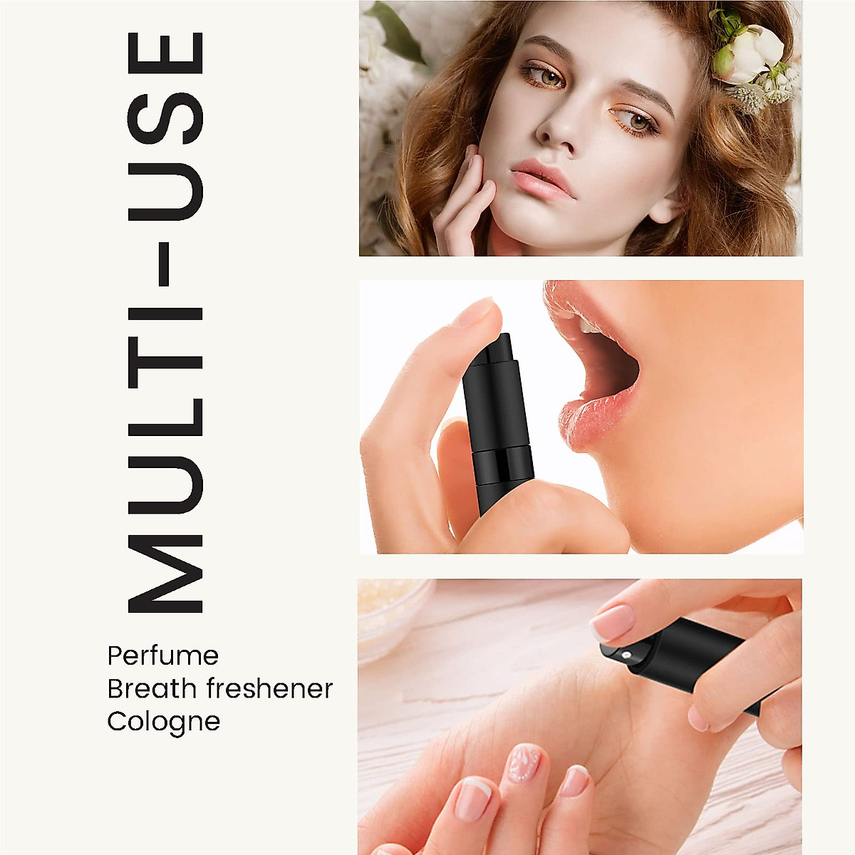 IRON BILL 5PCS/8ml Perfume Travel Refillable, Portable Perfume Atomizer Refillable, Empty Mini Size Spray Bottle for Men&Momen.（Matte Black