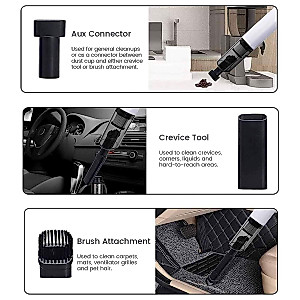 HQXHB Handheld Vacuum Cleaner, 120W 6000Pa Portable Home & Car Vacuum Cordless, Pet Hair Eraser Lithium Ion Cordless Hand Vacuum with Rechargeable Battery (White), A8