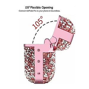 GJCC Glitting Design for AirPods 3 Cases Luxury Glitter Crystals Stylish Design Cover for AirPods3 Charging Case Headphone Case with Keychain Bluetooth Flash Drill pc Electroplating