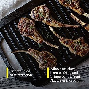 Lodge Cast Iron Chef Collection Rectangular Reversible Grill & Griddle - 20 in x 10 in