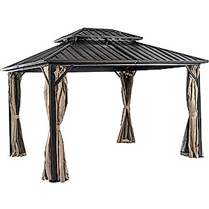 YITAHOME 10x10ft 2-Tier Hardtop Gazebo (10' X 12')