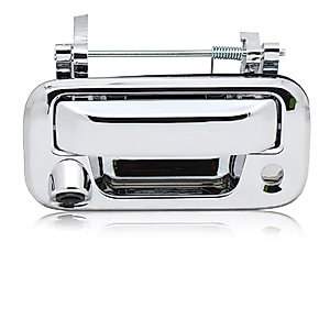 EWAY Tailgate Handle Backup Rear View Reverse Camera for Ford F150 2004-2014/Super Duty F250/F350/F450/F550 2008-2014 Explorer Sport Trac Lincoln Mark LT Pickup Truck Chrome(with Optional Guideline)