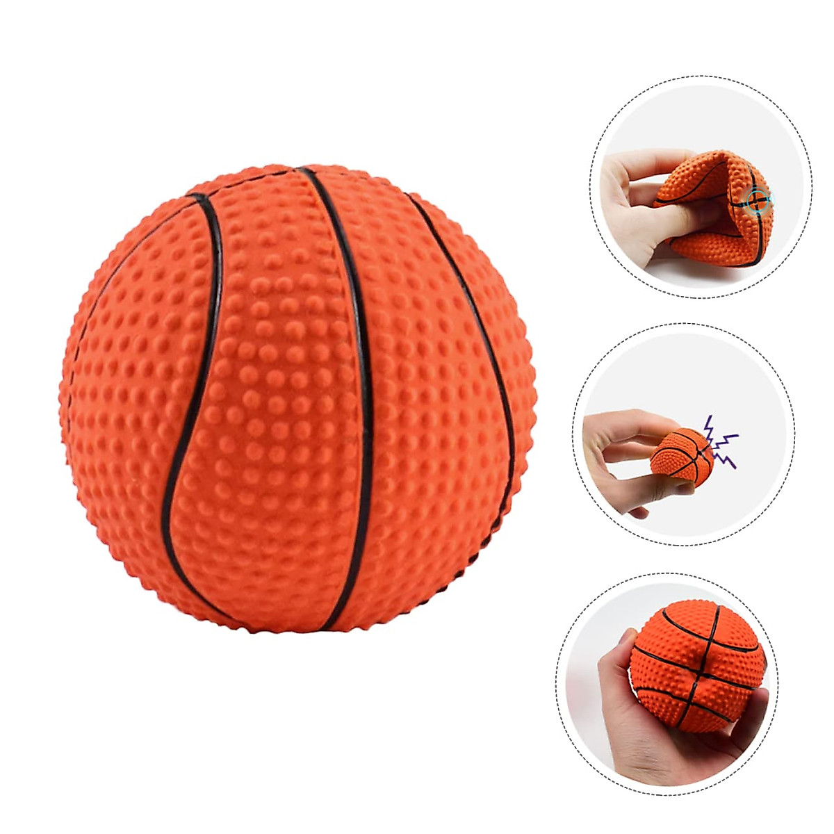 Housoutil 3pcs Pet Basketball Toy Dog Treat Toy Fetch Dog Toy Puppy Teething Toy Dental Chew Toy Dog Stuffed Toy Dog Squeaky Toys Puppy Eating Toy Pet Chewing Toys Emulsion Animal Dog Bite