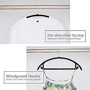 MIZGI Premium Velvet Hangers (Pack of 50) Heavyduty- Non Slip No Shoulder Bump Suit Hangers - Chrome Hooks,Space Saving Clothes Hangers,Rounded Hangers for Coat,Sweater,Jackets,Pants