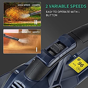 DEXTRA Leaf Blower, 20V Cordless Leaf Blower with 2.0 Ah Battery & Charger, Electric Leaf Blower for Lawn Care, Battery Powered Leaf Blower Sweeper Light Duty for Dust, Snow, Yard, 135MPH Output