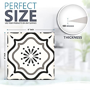 Black & White Collection Peel and Stick Tile Stickers 24 PC Set backsplash Tile Decals Bathroom & Kitchen Vinyl Wall Decals Easy to Apply Just Peel & Stick Home Decor (Black & White B5, 4x4 Inch)