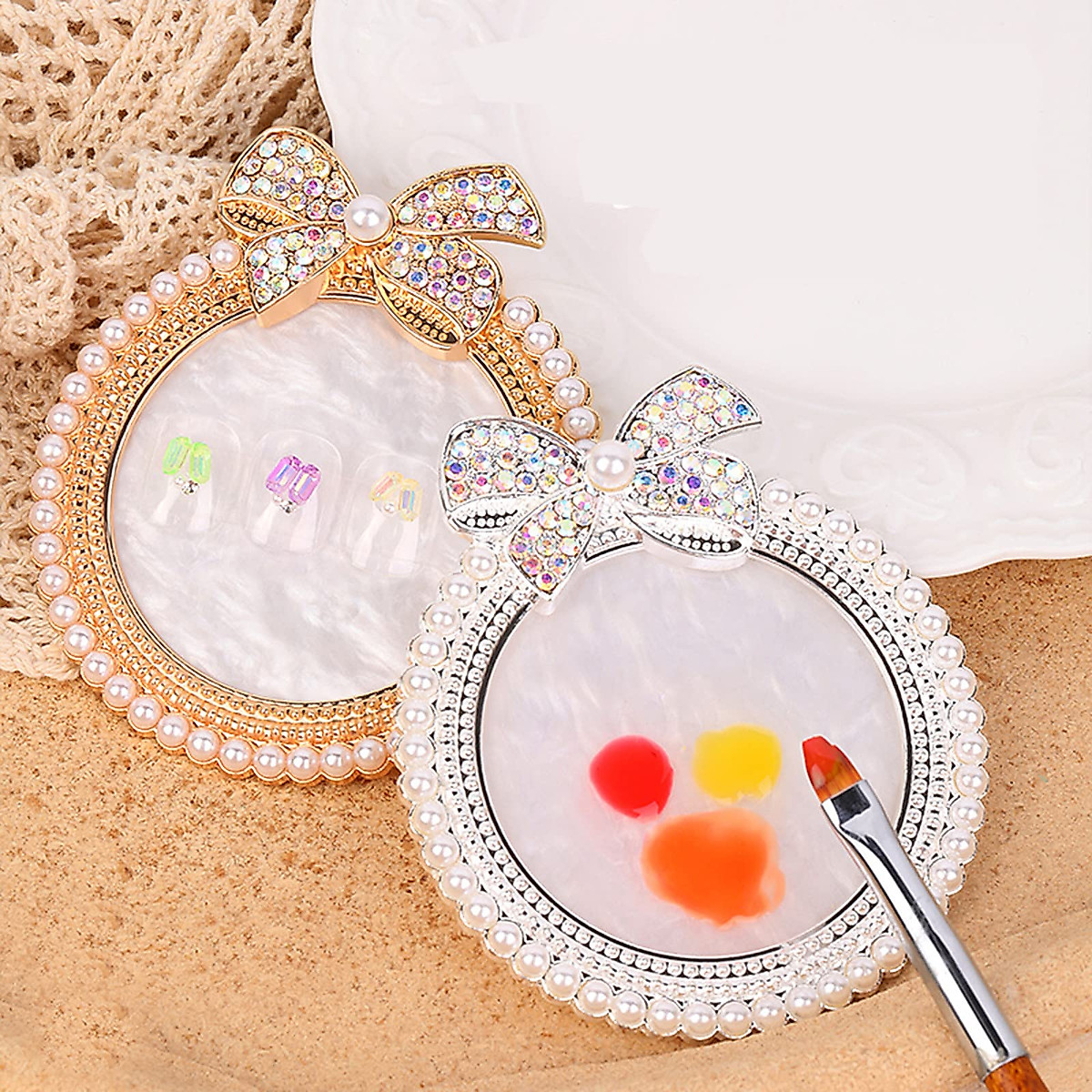 Mcduyant Nail Palette Knot Nail Polish Palette Nail Tray for Nail Art Nail Polish Mixing Palette Nail Art Display Board