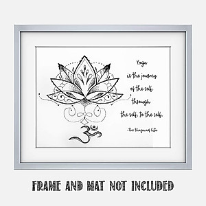 TJ Originals - Yoga is the Journey of the Self Spiritual Quote Decor , Spiritual Quote 11x14 Wall Art , Inspirational Poster Modern Home Art Decoration , Birthday Gifts for Women , Spiritual Quotes Wall Decor , Spiritual Quote Wall Decor , Printed in USA