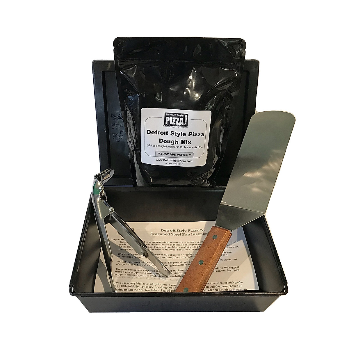 Detroit Style Pizza Home Pizza Making Kit - 5pc Gift Set (8x10 Pan & Lid)