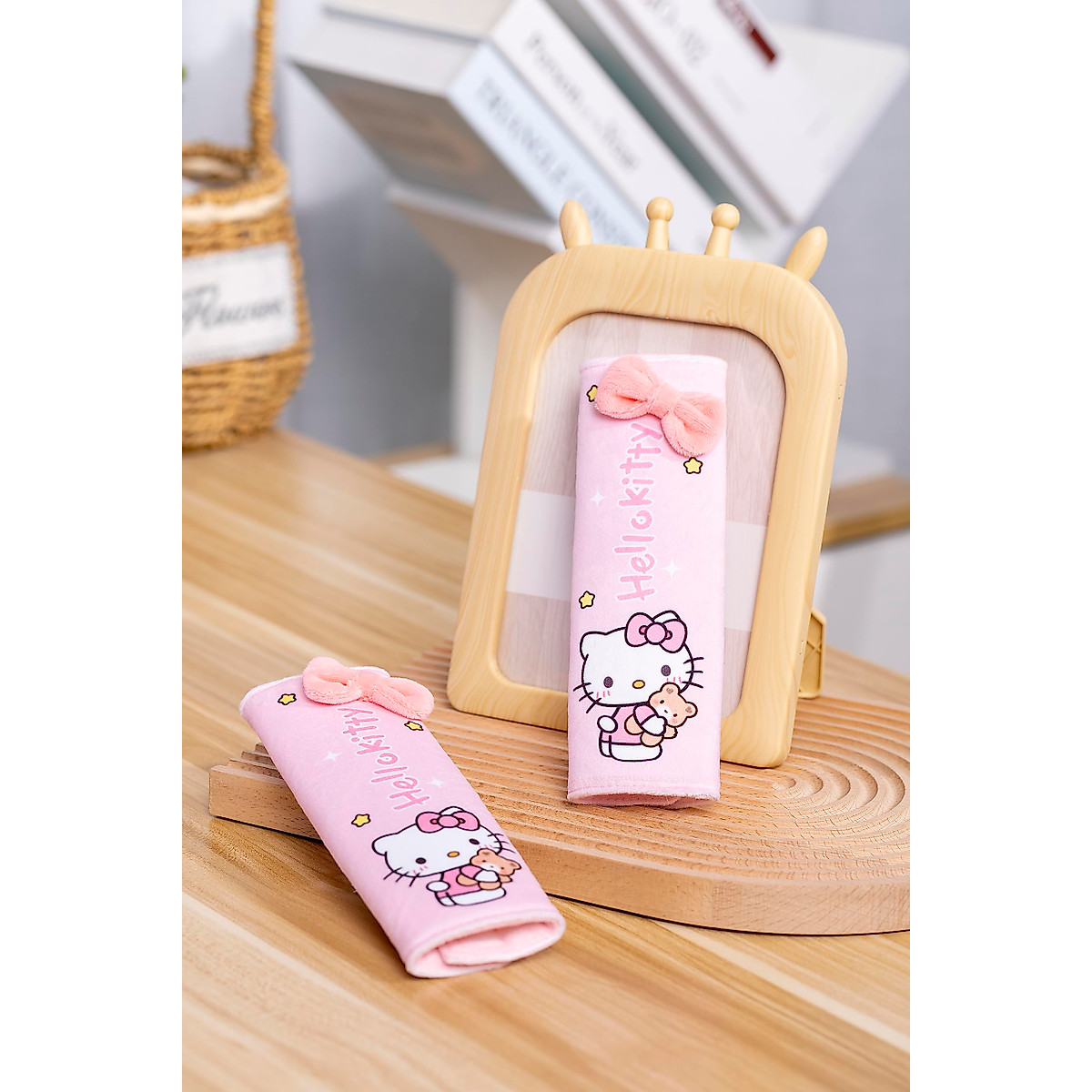 bkigfyi Cute Car Extended Seat Belt Cushions Shoulder Pad -2 Pieces Kawaii car Decor Plush Soft Belt Protector Cushions Shoulder Pads for a More Comfortable Driving