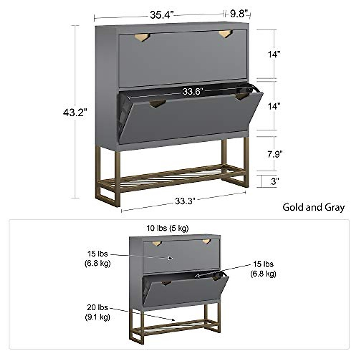 CosmoLiving by Cosmopolitan Brielle Entryway Shoe Storage, White