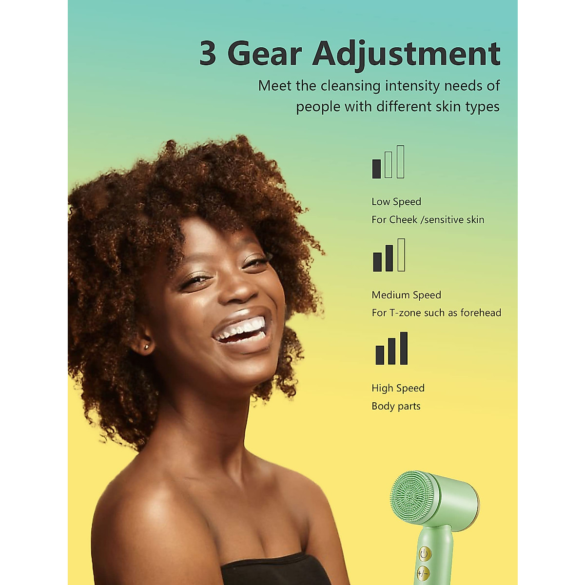 6 in 1 Face Brushes for Cleansing and Exfoliating,Spin Facial Cleansing Brush with LED Display,Electric Face Cleansing Brush,Rechargeable Facial Cleansing Brush with 6 Heads BSROLUNA(Fruit Green)