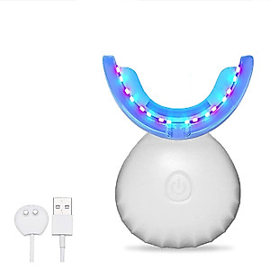 N Noble One Teeth Whitening Device with LED Red Lights Therapy, 32 LED Teeth Whitening Light, Enhancer Light Trays, 16 Minute Timer (White)