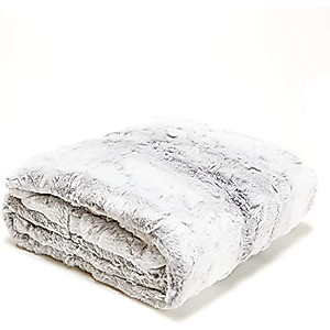 Outrageously Soft Throw Blanket - Ultra Plush Minky Faux Fur Blanket - Oversized 60 x 80 Inches - Gray
