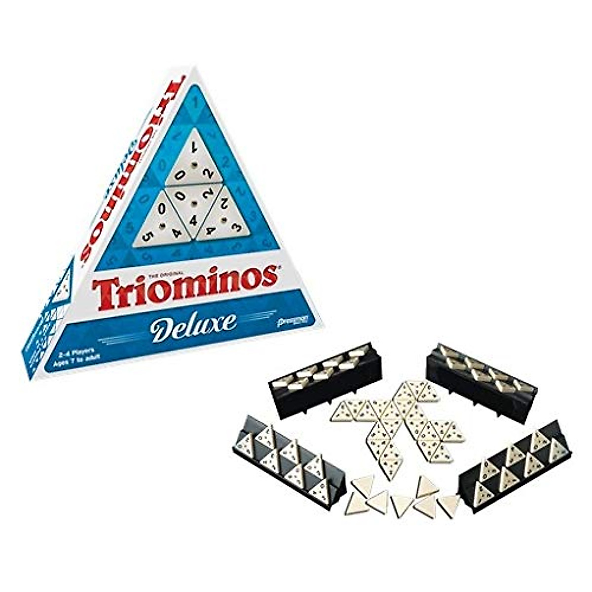 Pressman Tri-Ominos - Deluxe Edition Triangular Tiles with Brass Spinners, 5"