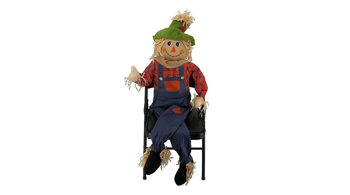 Large Sitting Scarecrow Decoration for Halloween