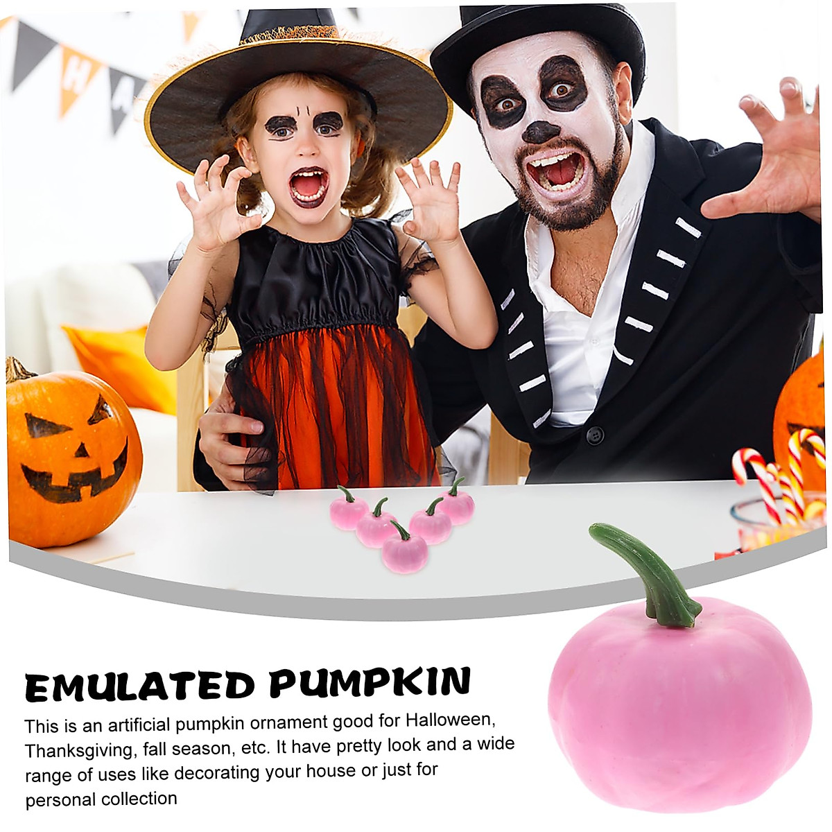 IMIKEYA 48 Pcs Artificial Pumpkin Mini Fake Pumpkins Halloween Centerpiece Small Pink Pumpkins Decorations Lifelike Pumpkins Simulation Pumpkin Decor Household Foam Little Pumpkin