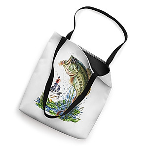 Fishing Graphic Large Mouth Bass Fish Tote Bag