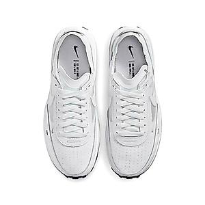 Nike Womens Waffle One Leather Textile White White Black Trainers 7 US