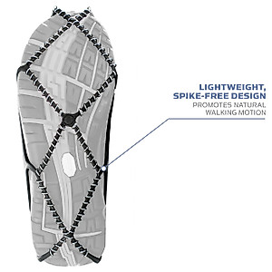 Yaktrax Walker Traction Cleats for Snow and Ice, Black, Medium