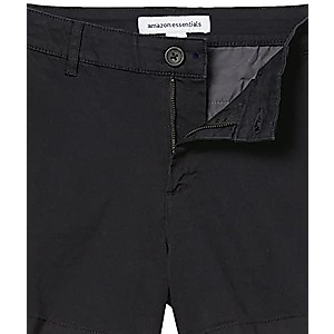 Amazon Essentials Women's Mid-Rise Slim-Fit 3.5 Inch Inseam Khaki Short, Black, 6