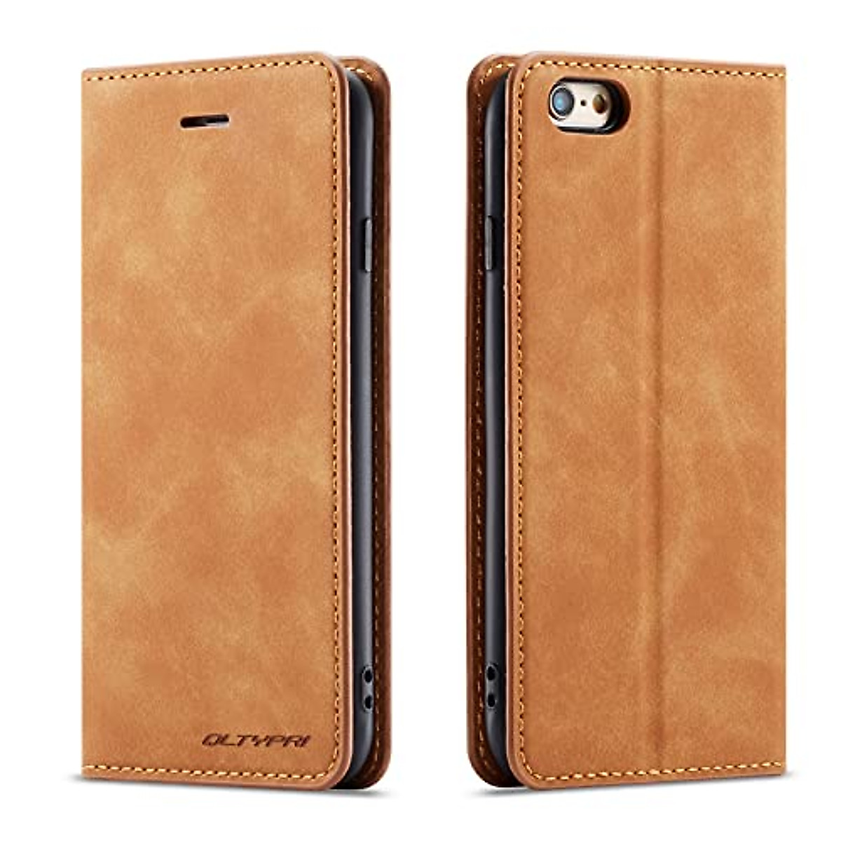QLTYPRI Case for iPhone SE 2022 5G/iPhone SE 2020/iPhone 8/iPhone 7, Premium PU Leather Cover TPU Bumper with Card Holder Kickstand Magnetic Adsorption Flip Wallet Case for iPhone 7/8/SE2/SE3 - Brown