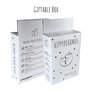 Hippypotamus Travel Potty Seat for Toddler - Pink Unicorn - Folding Potty Training Seat - Portable Toilet Seat Cover for Baby & Kids