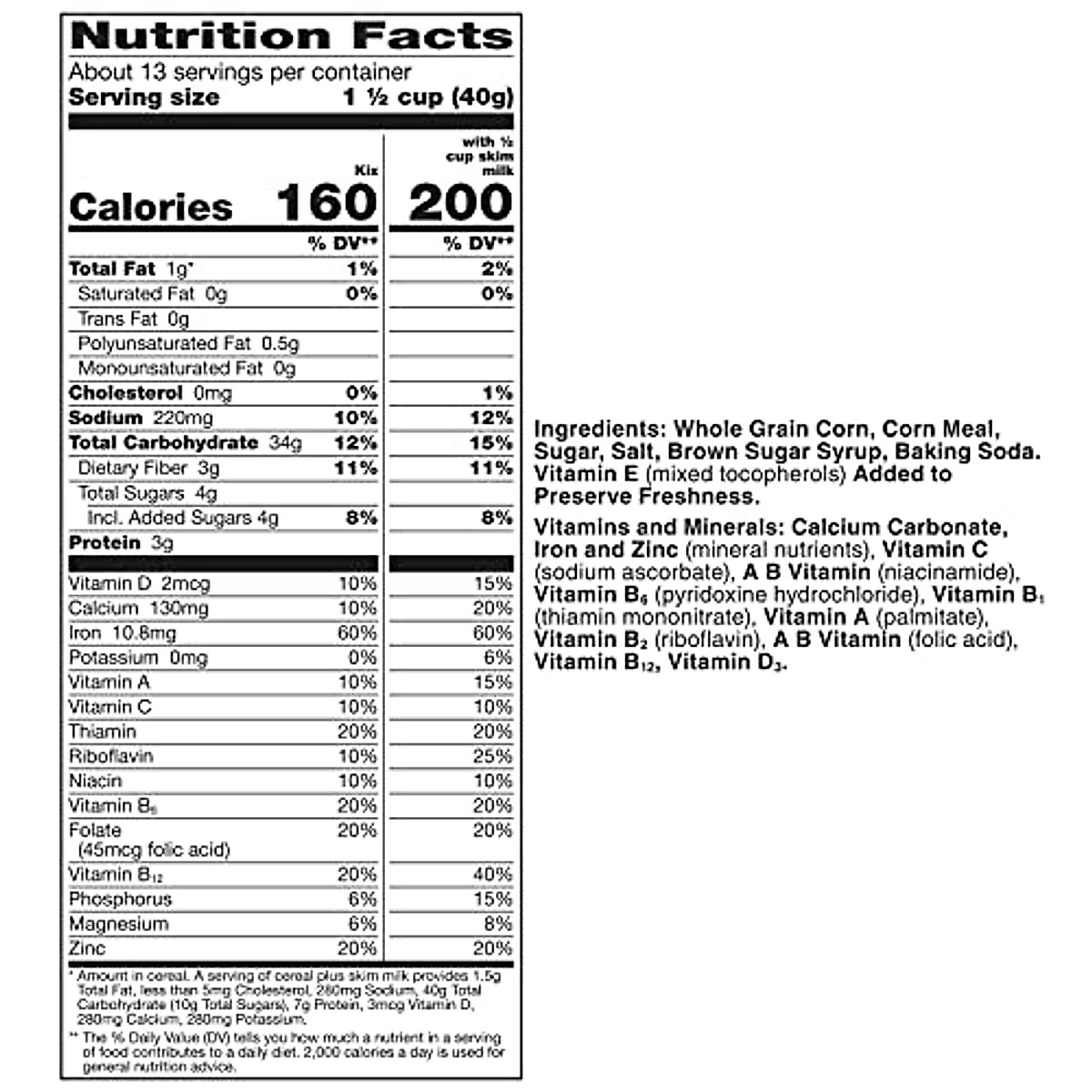 Kix Whole Grain Breakfast Cereal, Crispy Corn Cereal Puffs, Family Size, 18 oz