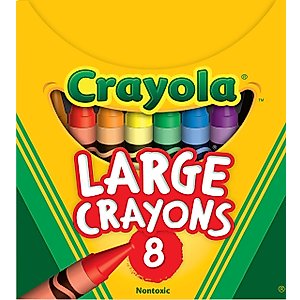 Crayola Large Crayons - Assorted (8 Count), Giant Crayons for Kids & Toddlers, Ages 2+