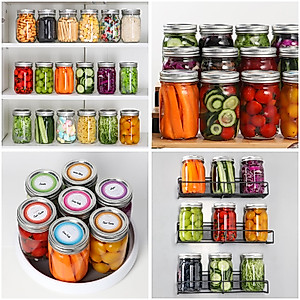 Mcupper Mason Jars 16 oz with Lids and Bands, 15 Pack Regular Mouth Canning Jars, Clear Glass Jars for Canning, Food Storage and Fermenting, Labels & Brusher Included - Microwave & Dishwasher Safe