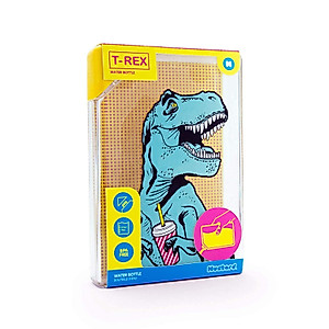 Get Bullish T-Rex Flask Style Pop Art Water Bottle | Flat Profile Fits in Handbag | BPA Free