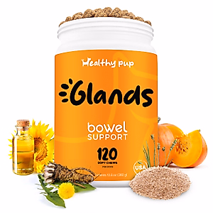 Glands Bowel Support - 120 Delicious Scoot Soft Chews for Scooting, Healthy Anal Glands, and Digestive Health - Made with Pumpkin Powder for Dogs