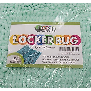 Locker Interior School 10" Square Locker Fur Rug Carpet (Torquoise/Aqua)