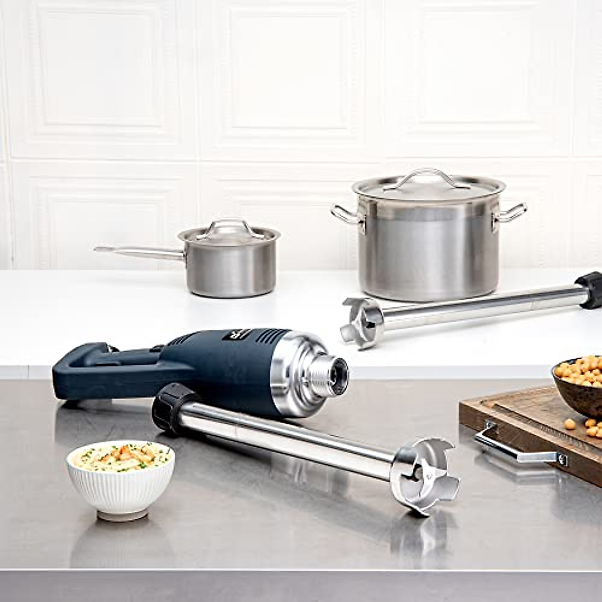 Restaurantware Hi Tek Stainless Steel Blending Shaft - Fits Variable Speed Immersion Blender - 18" - 1 count box,Silver